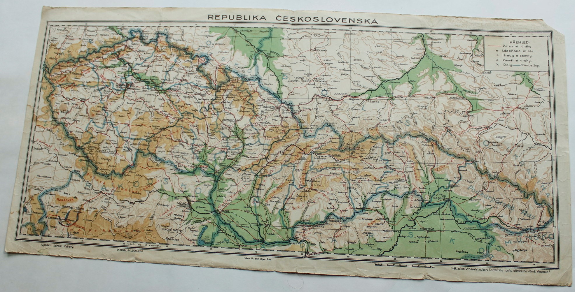 Mapa Československá republika, Brno, první republika | Aukro